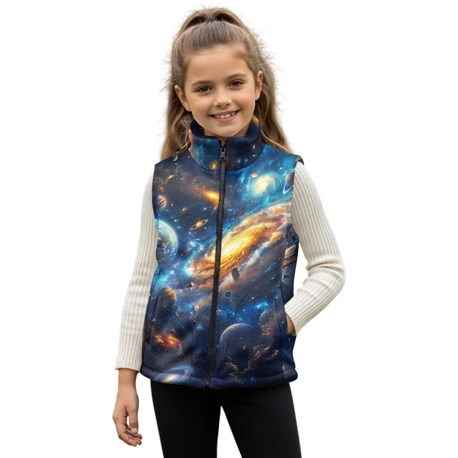 Garronmavis Galaxy Kids Vest Size 2T Wind Proof Boys Zippered Vests ...