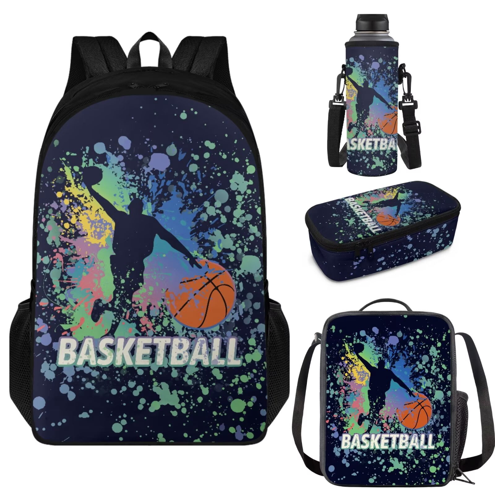 Garronmavis Basketball Player Backpack and Lunch Bag with Pencil Case ...