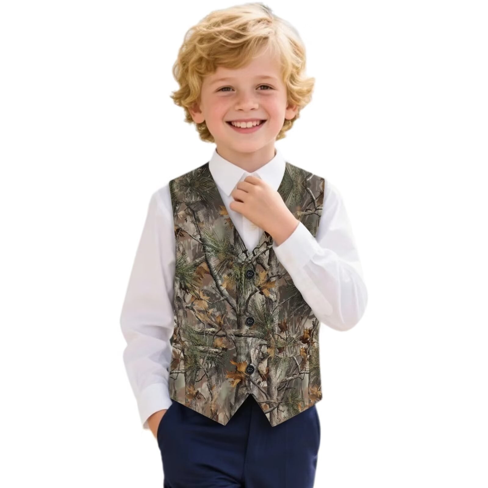 Garronmavis Camo Forest Boys Sleeveless Vests Comfortable Formal Dress ...