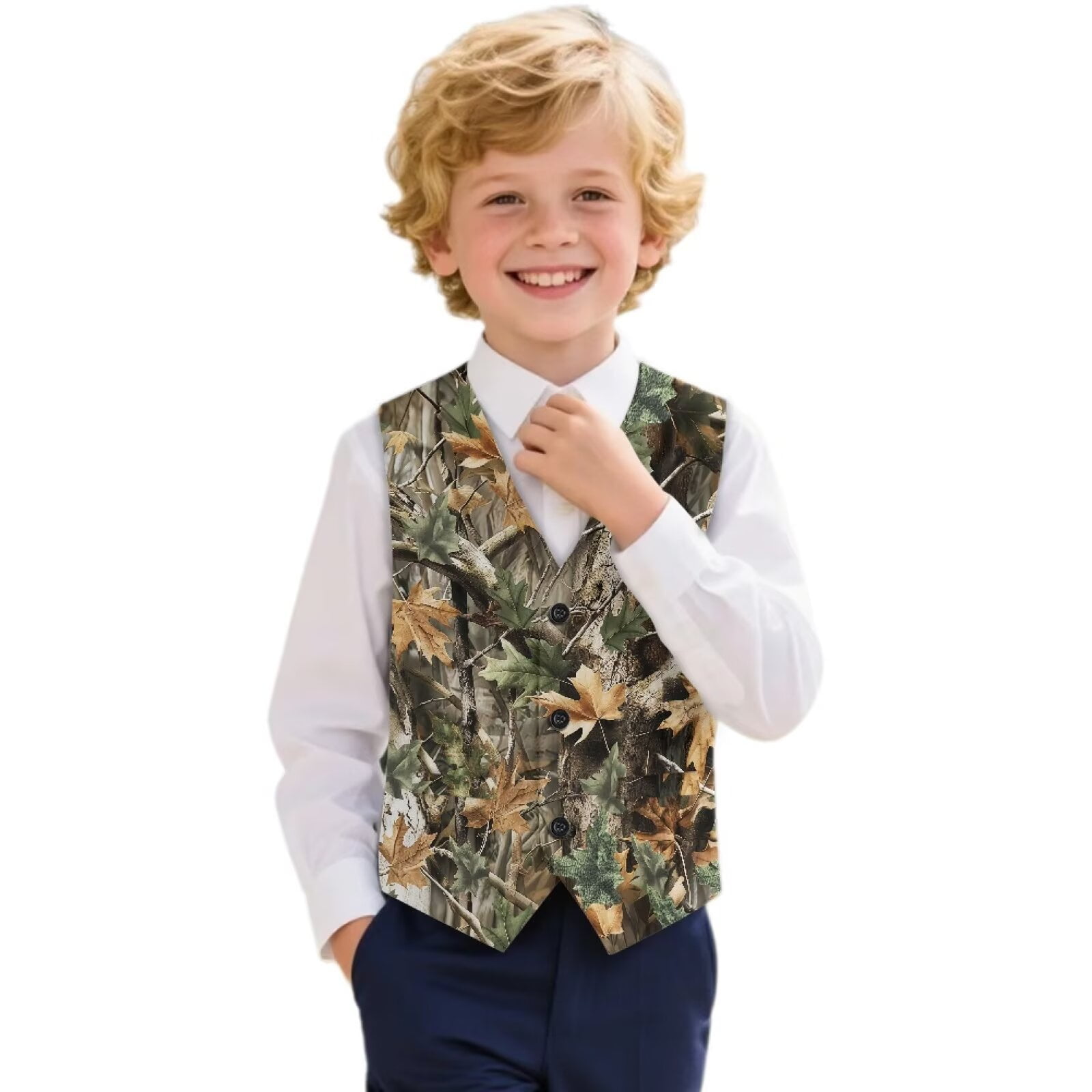 Garronmavis Camo Hunting Forests Boys Vest 9-10 Stylish V Neck ...