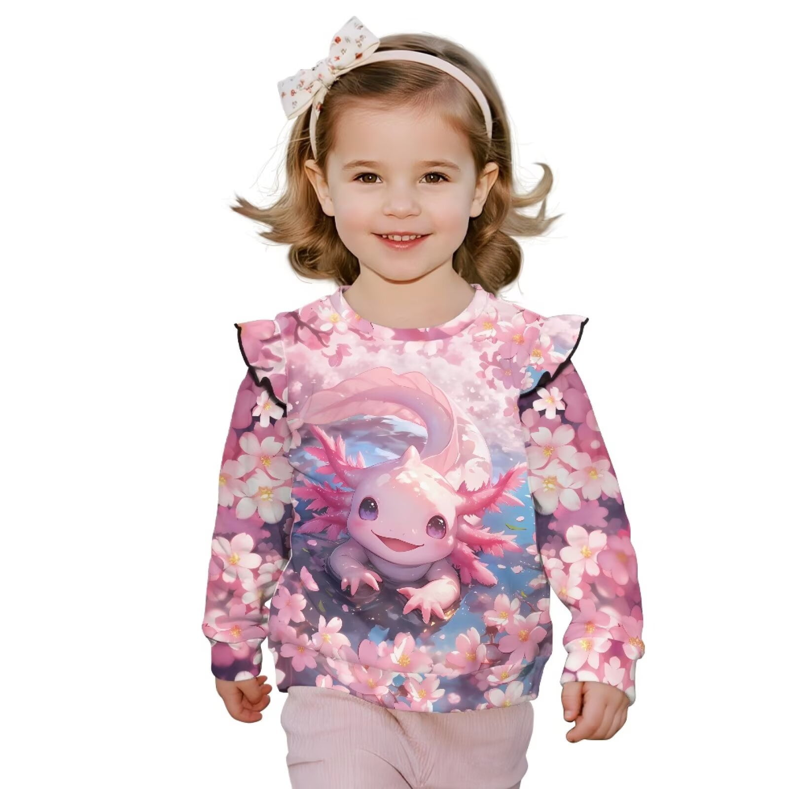 Garronmavis Cherry Blossom Long Sleeve Pullover Polyester Spandex ...