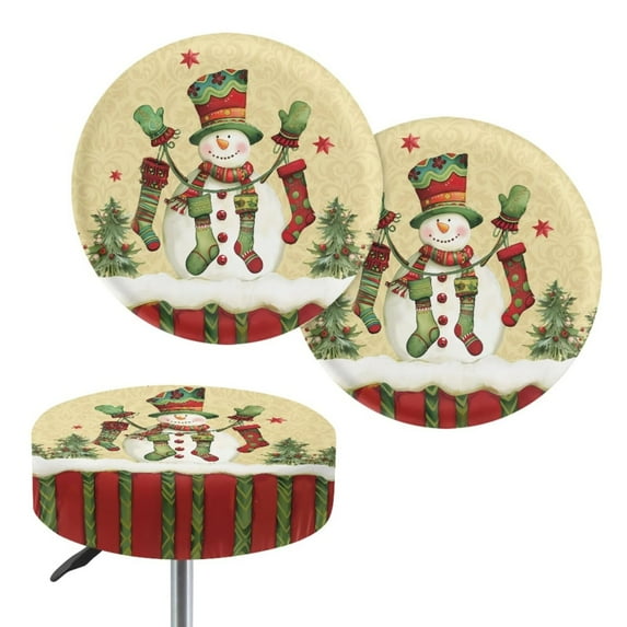 Garronmavis Christmas Bar Stool Covers 2 Piece Set Cute Bar Stool Seat ...
