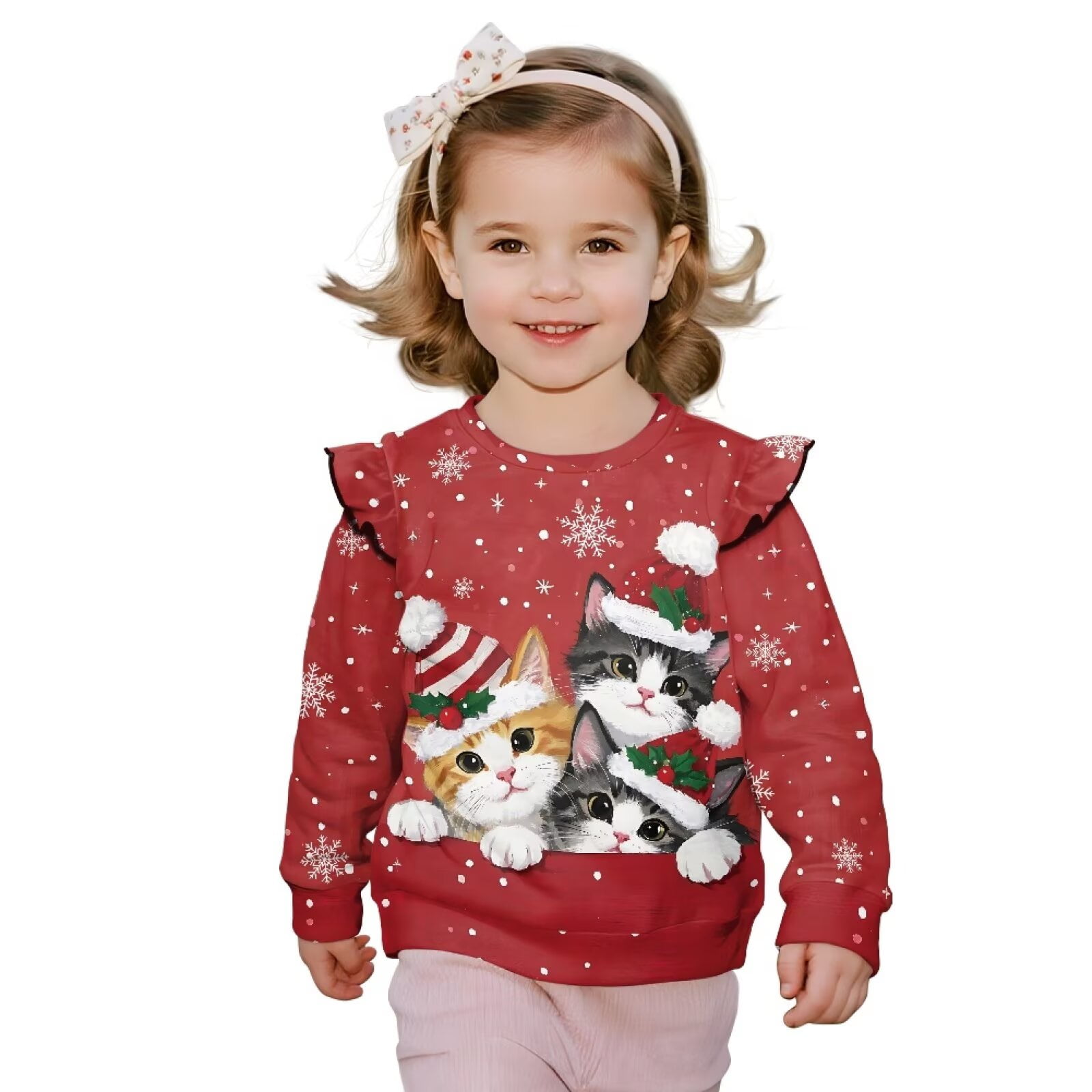 Garronmavis Christmas Cats Pullover Sweatshirt Warm Long Sleeve ...