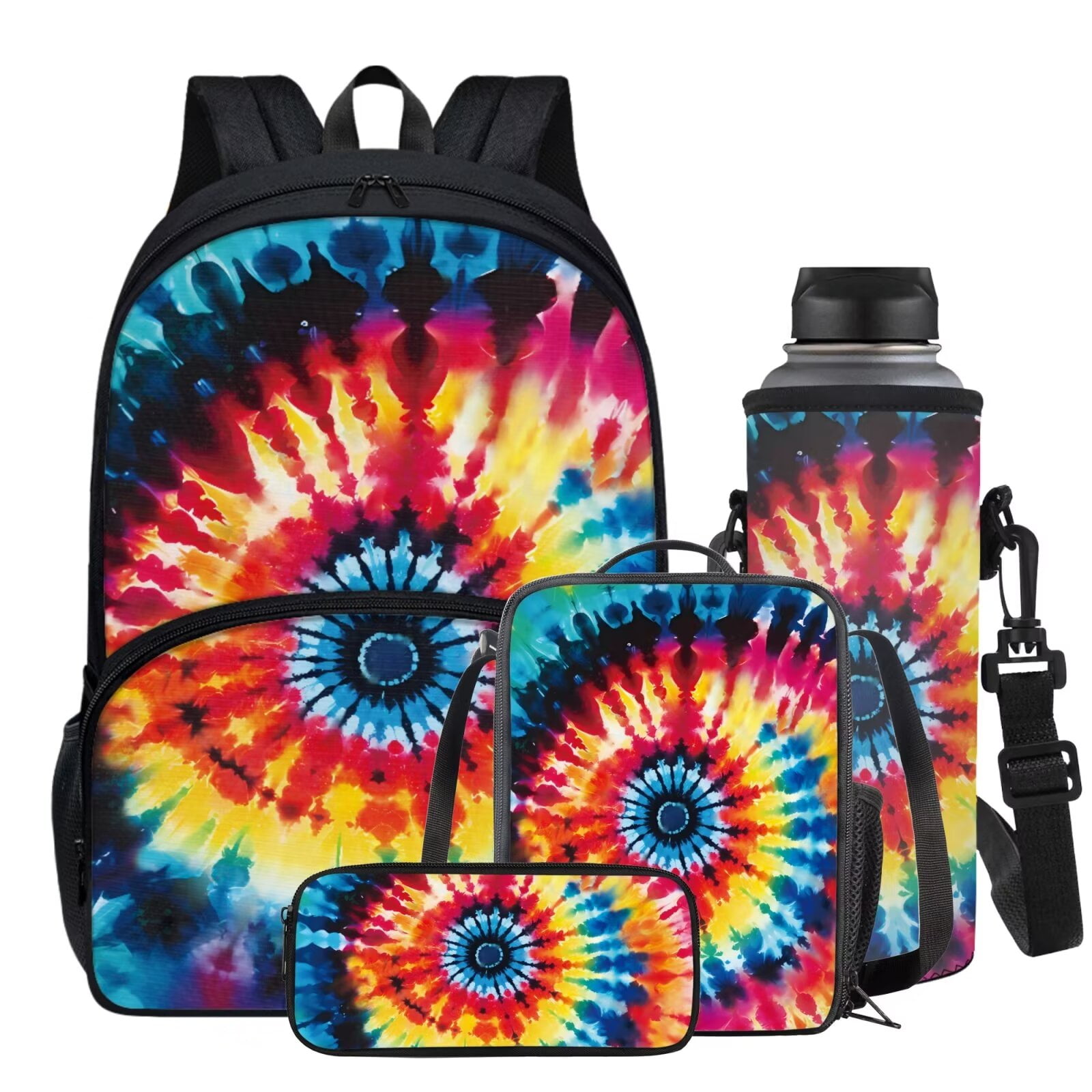 Garronmavis Colorful Tie Dye Print Backpack for Boys Girls School Bag ...