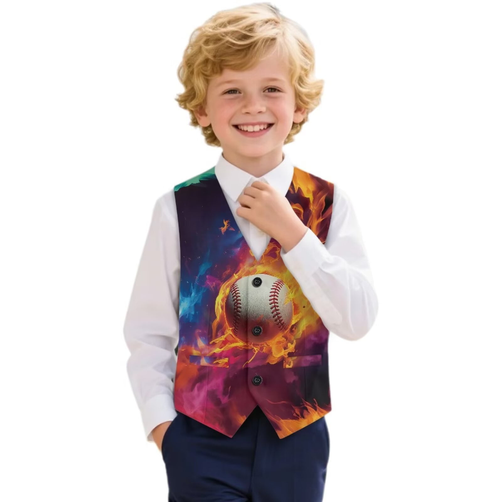 Garronmavis Cool Baseball Boys Outerwear Vests Comfortable Fire Formal ...