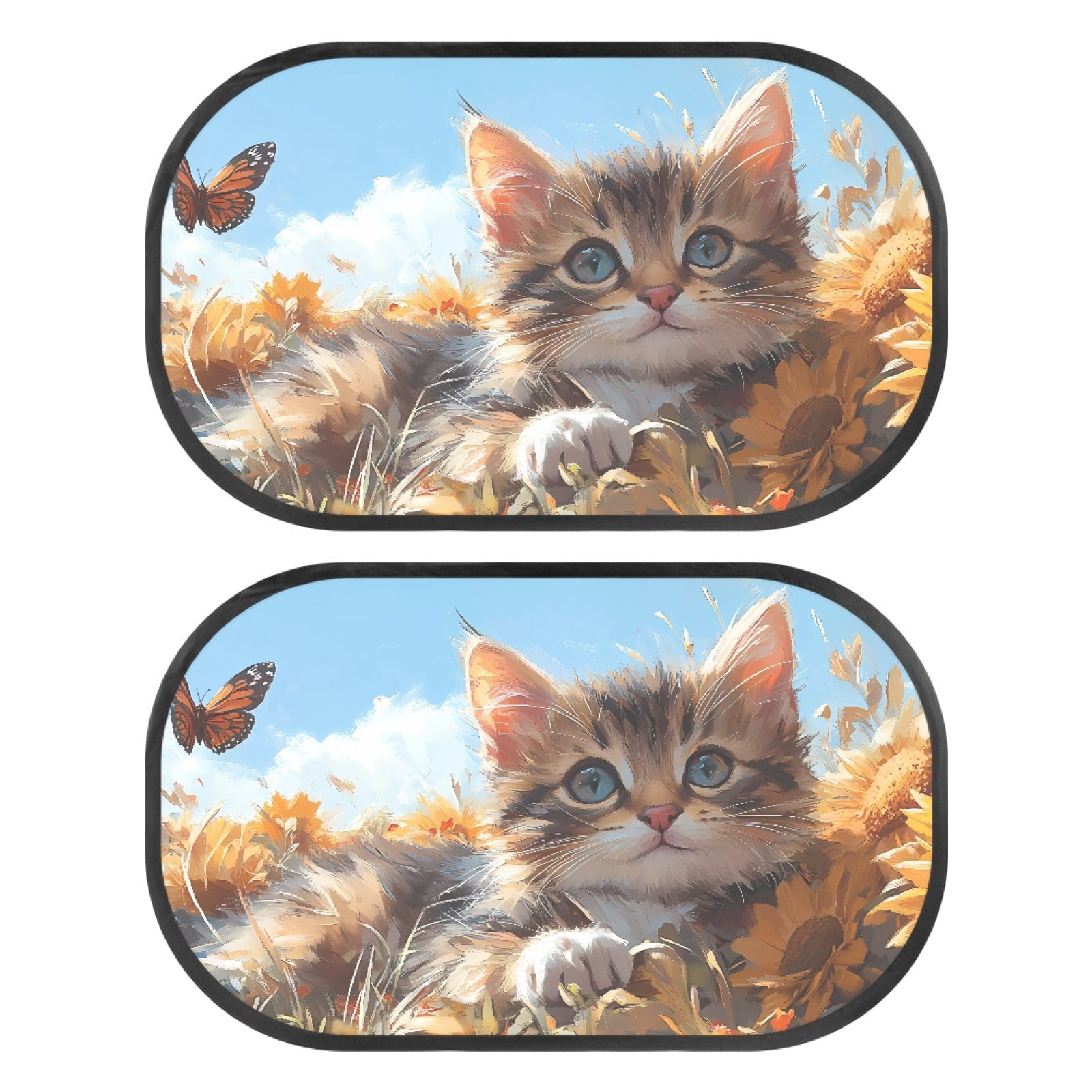 Garronmavis Cute Cat Sunflower 2 Pack Baby Window Shade Car Window Shades for Side Window Glare ...