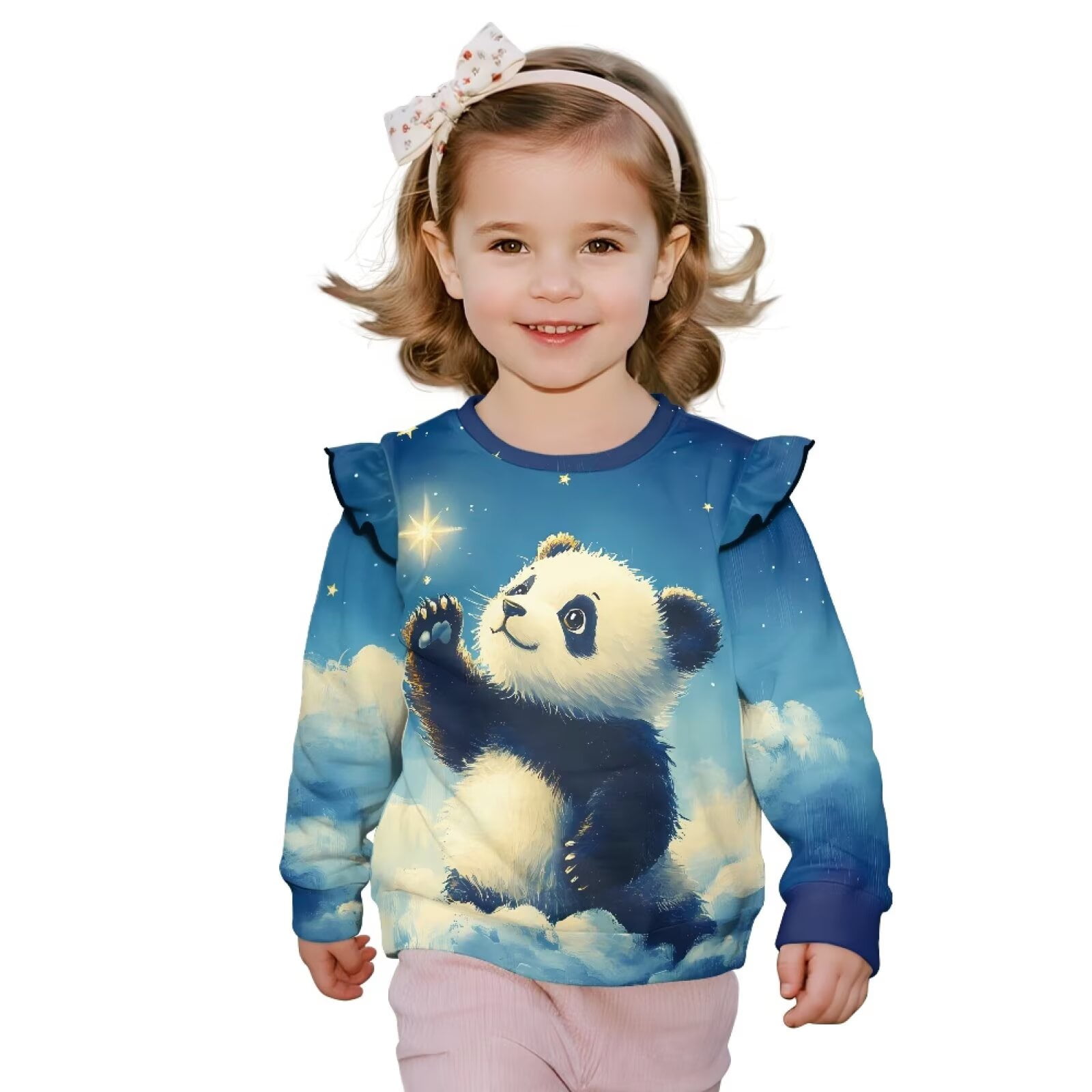 Garronmavis Cute Panda Pullover Sweatshirt 5T Warm Long Sleeve Pullover ...
