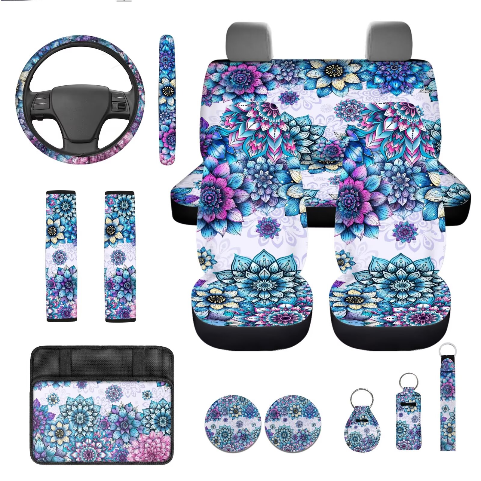 Garronmavis Dahlia Seat Covers for Car Full Set Independence Day Front ...