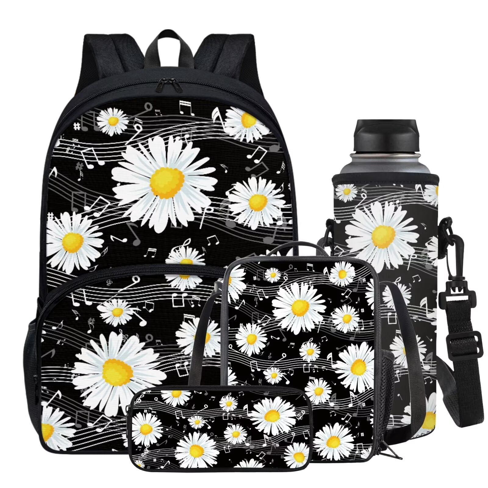 Garronmavis Daisy Notes Print Backpack for Boys Girls School Bag with ...