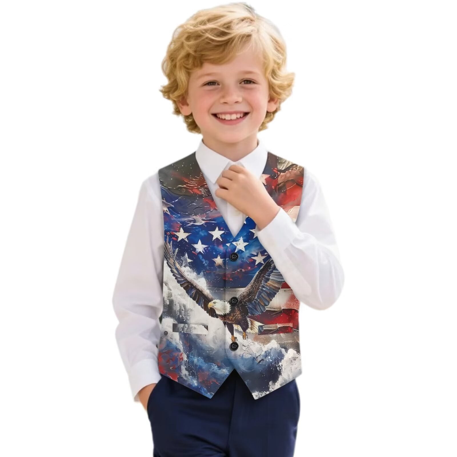 Garronmavis Eagle Boys Suit Vest Warm Flag Formal Dress Waistcoat ...
