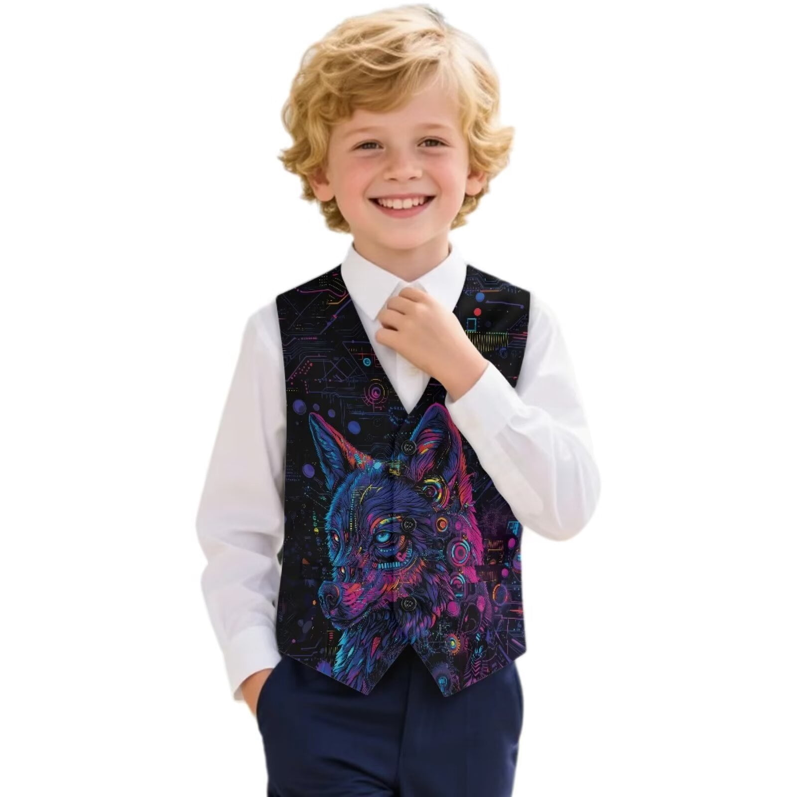 Garronmavis Fashion Wolves Boys Outerwear Vests Versatile Sleevless ...