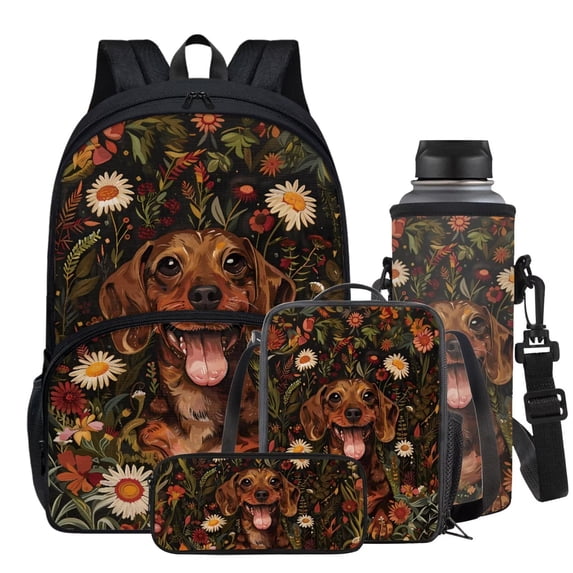 Garronmavis Floral Golden Retriever Backpack for Kids Boys Gifts ...