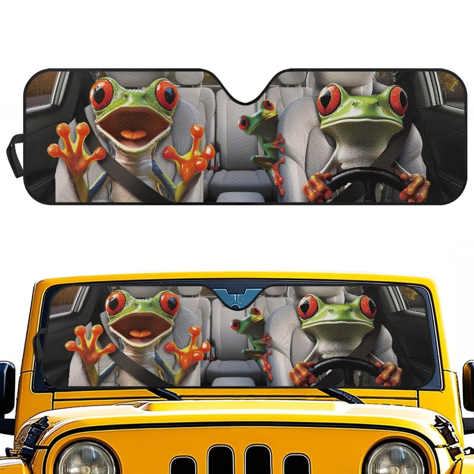 Garronmavis Frog Driving Car Windshield Sun Shade for 2018-2024 Jeep ...