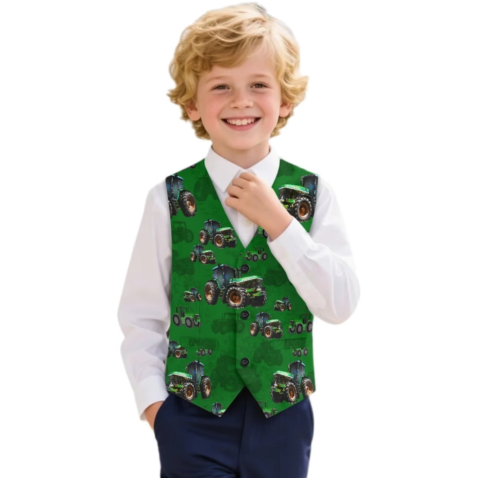 Garronmavis Green Tractors Boys Outerwear Vests Warm Formal Dress ...