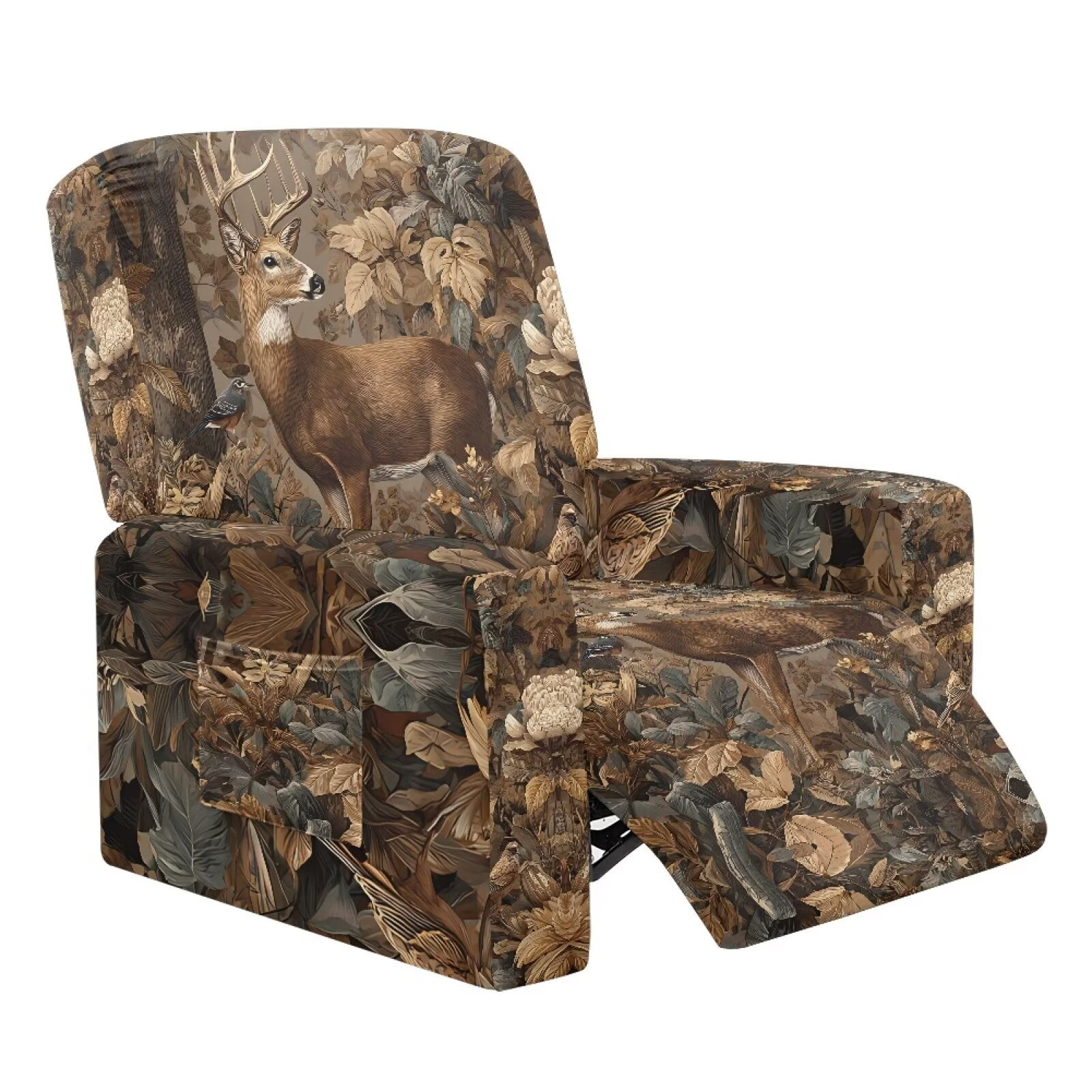 Garronmavis Hunting Forest Deer Recliner Chair Covers Washable Lazyboy ...