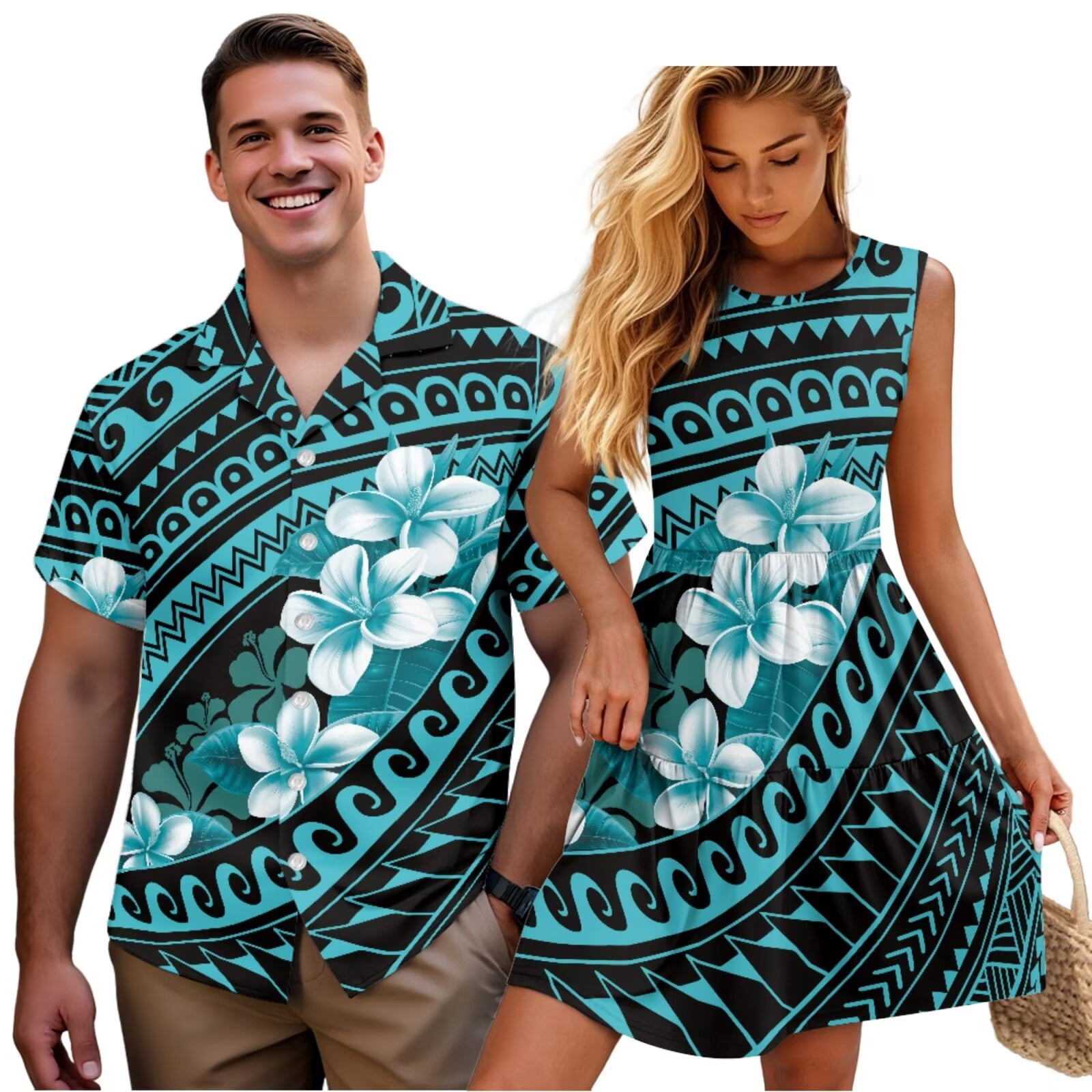 Garronmavis Matching Summer Outfits for Couples Women's Tank Dress Blue ...