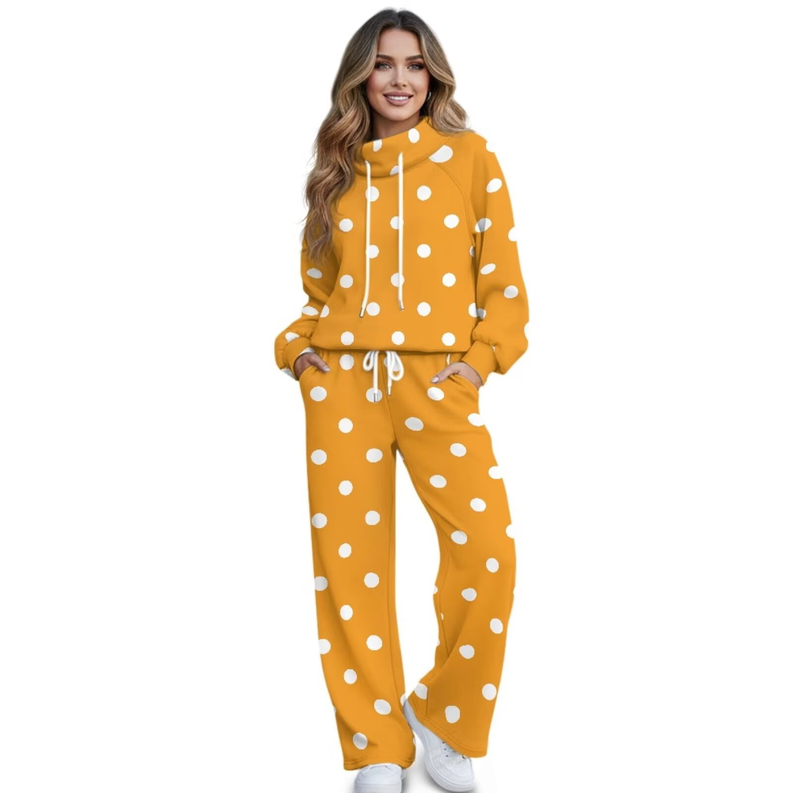 Garronmavis Polka Dot Sweat Set for Women Sweat Suits 2 Piece Set ...