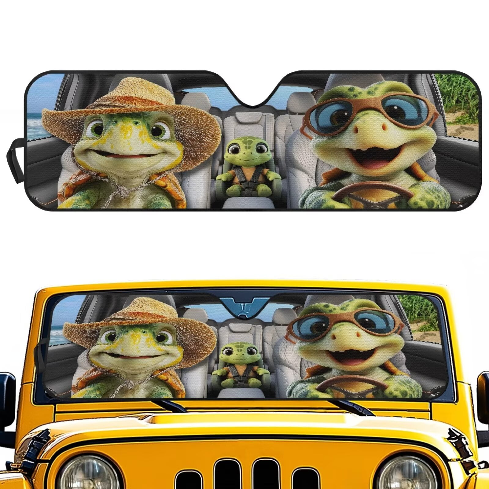Garronmavis Turtle Family Driving Windshield Sun Shade Compatible with ...