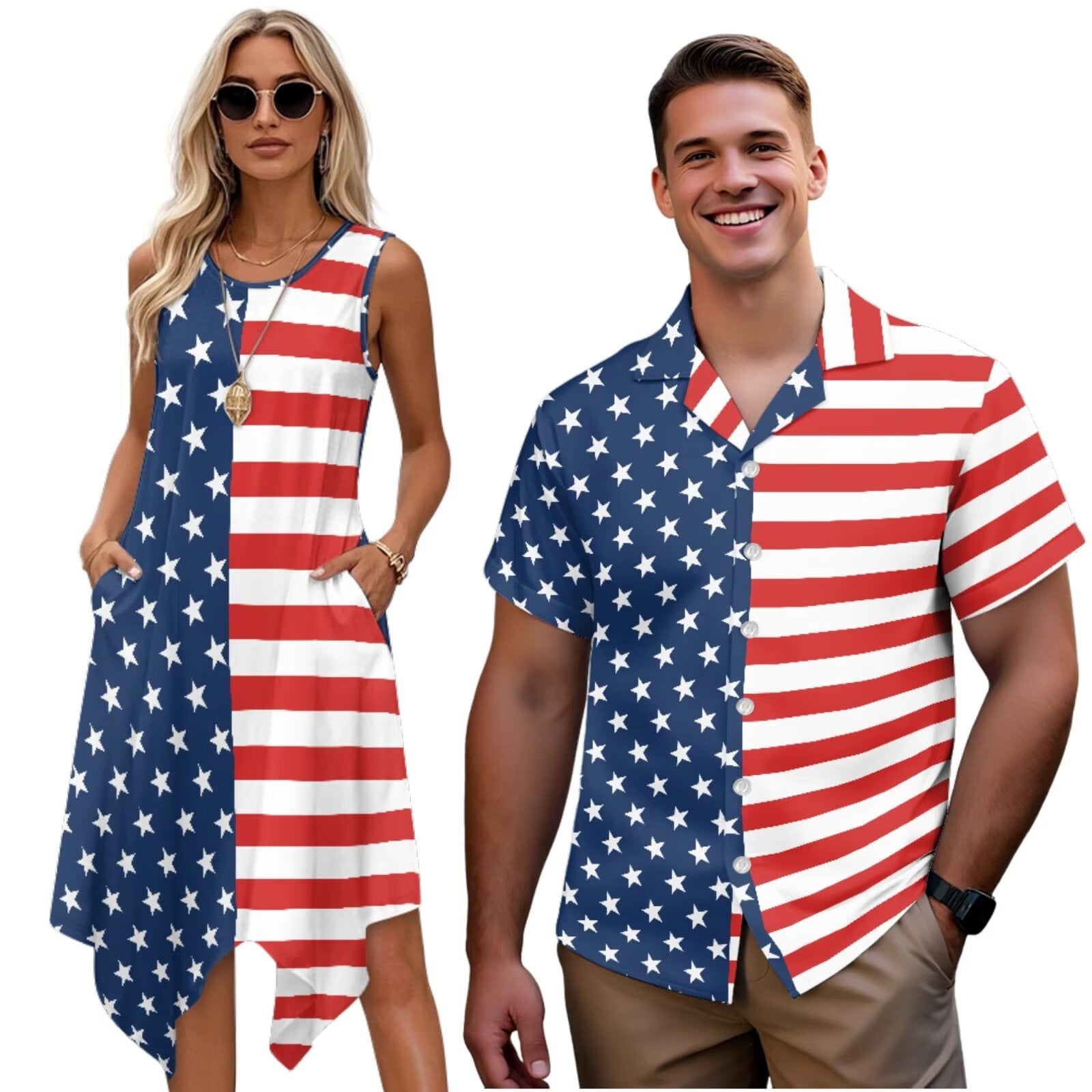 Garronmavis United States Flag Couples Matching Outfits Husban and Wife ...