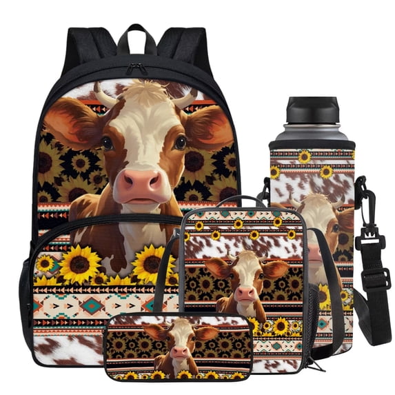 Garronmavis Western Aztec Cattle School Bags Set for Girls Kids, Travel ...