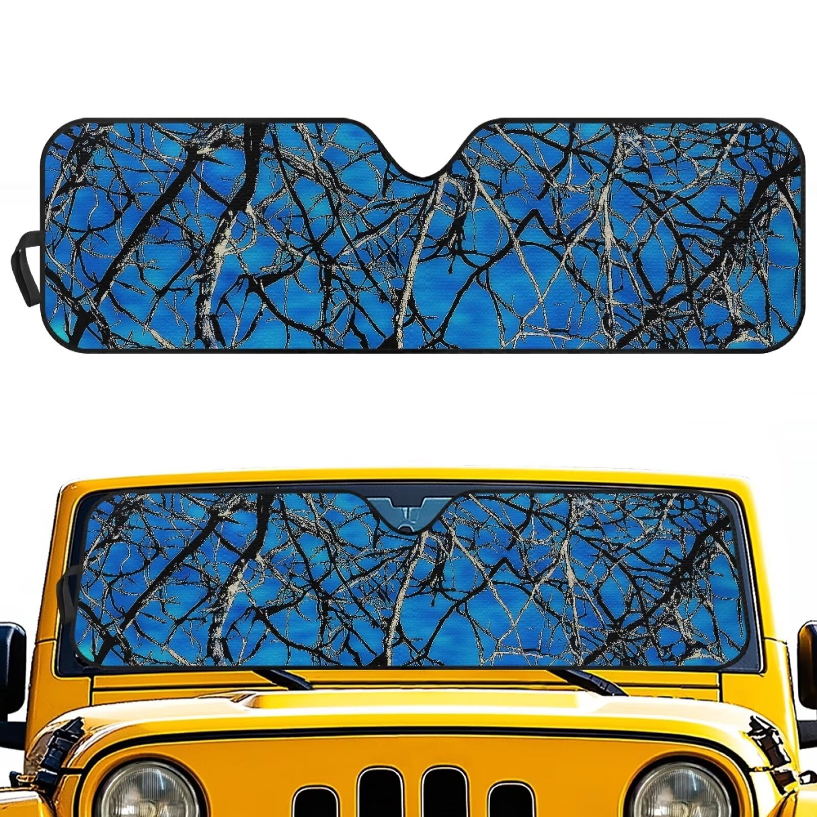 Garronmavis Windshield Sun Shade for 2018-2025 Jeep Wrangler JL JLU ...