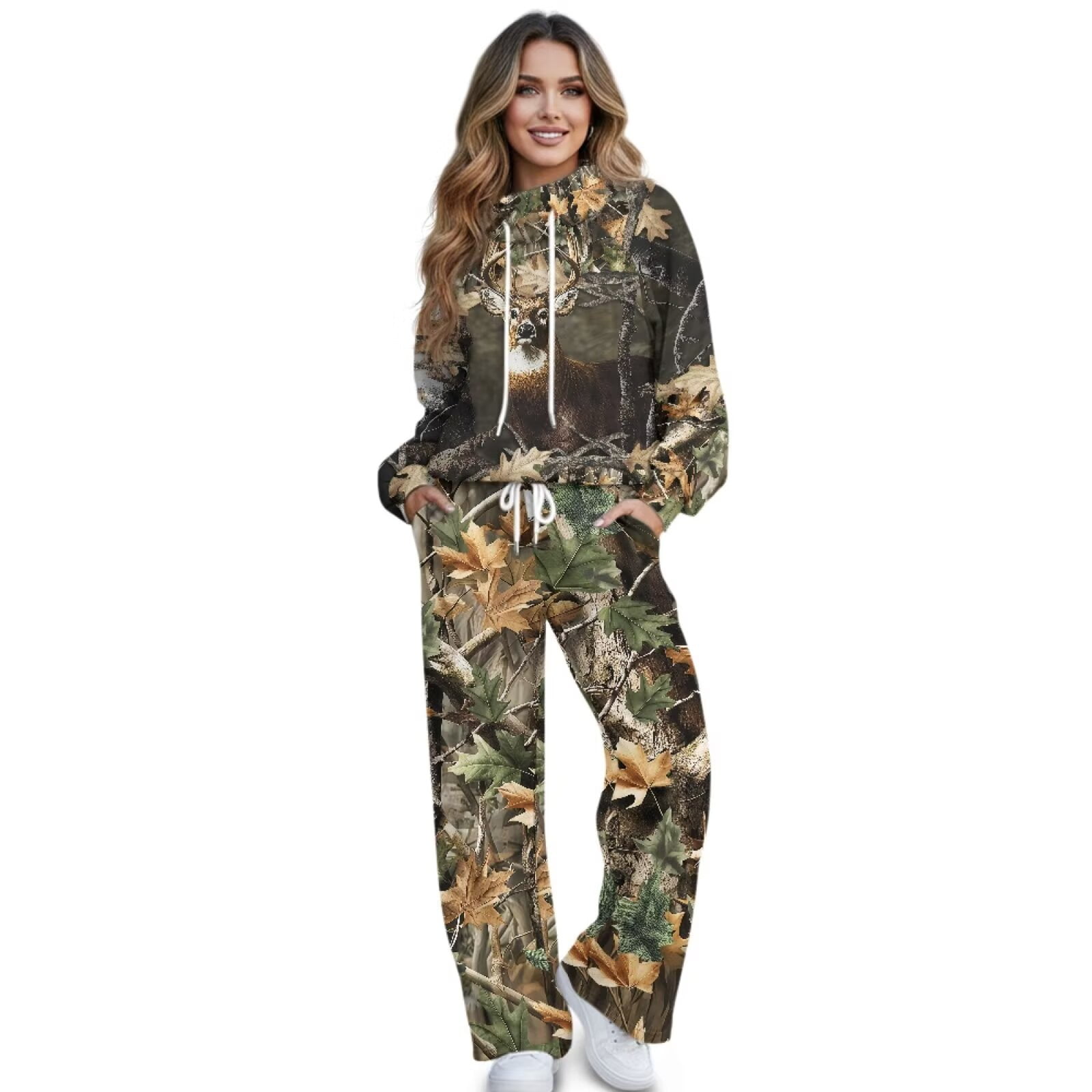 Garronmavis Women Sweat Suits 2 Piece Set Camo Sweatsuits for Women ...