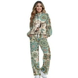 Garronmavis Women's Sweatsuits 2 Piece Outfits Boho Deer Skull Hoodie ...