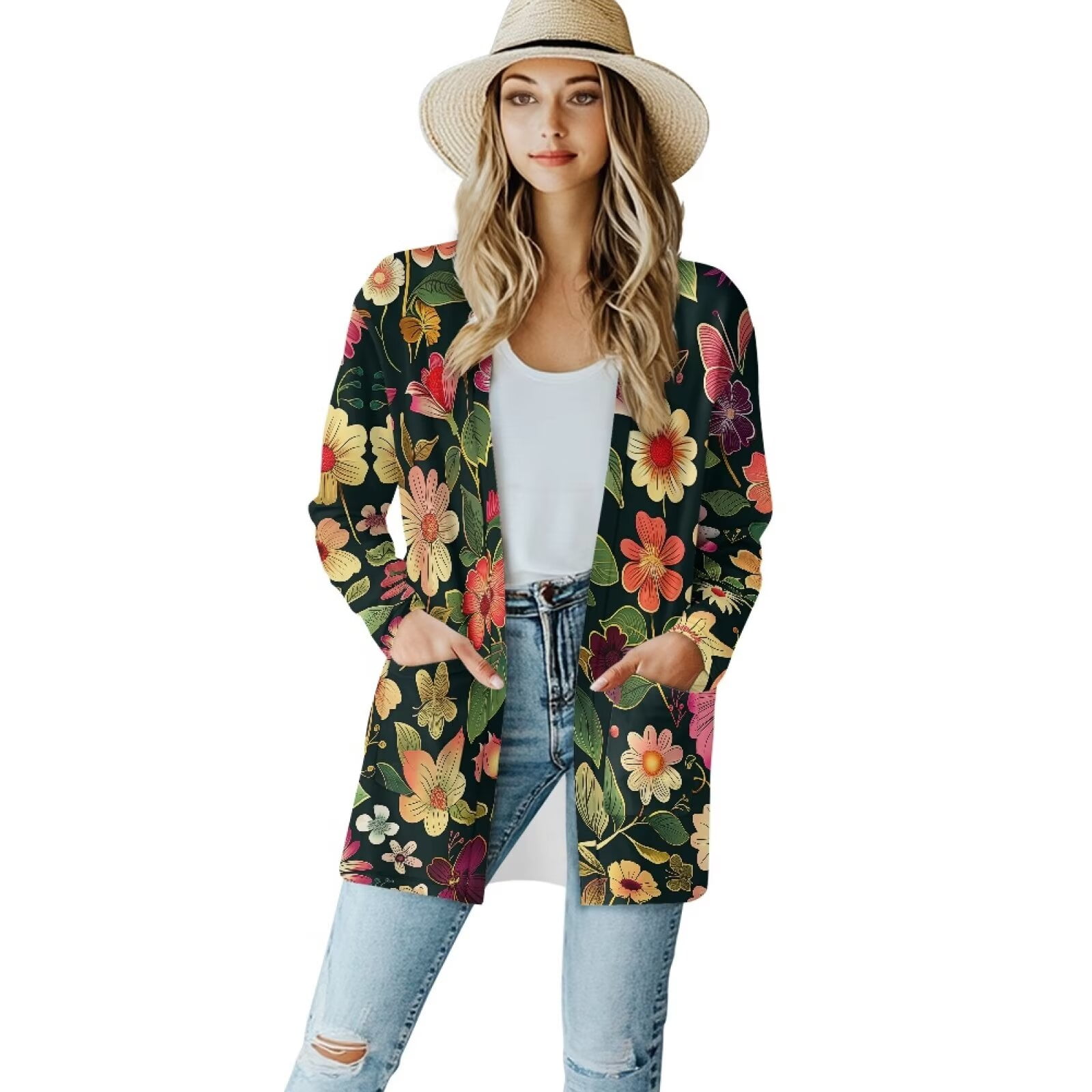 Garronmavis Womens Cardigan Sweater with Pockets Lightweight Long ...