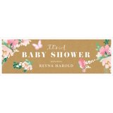 Gartner Studios Personalized Floral Baby Shower Banner 72x24 Vinyl ...