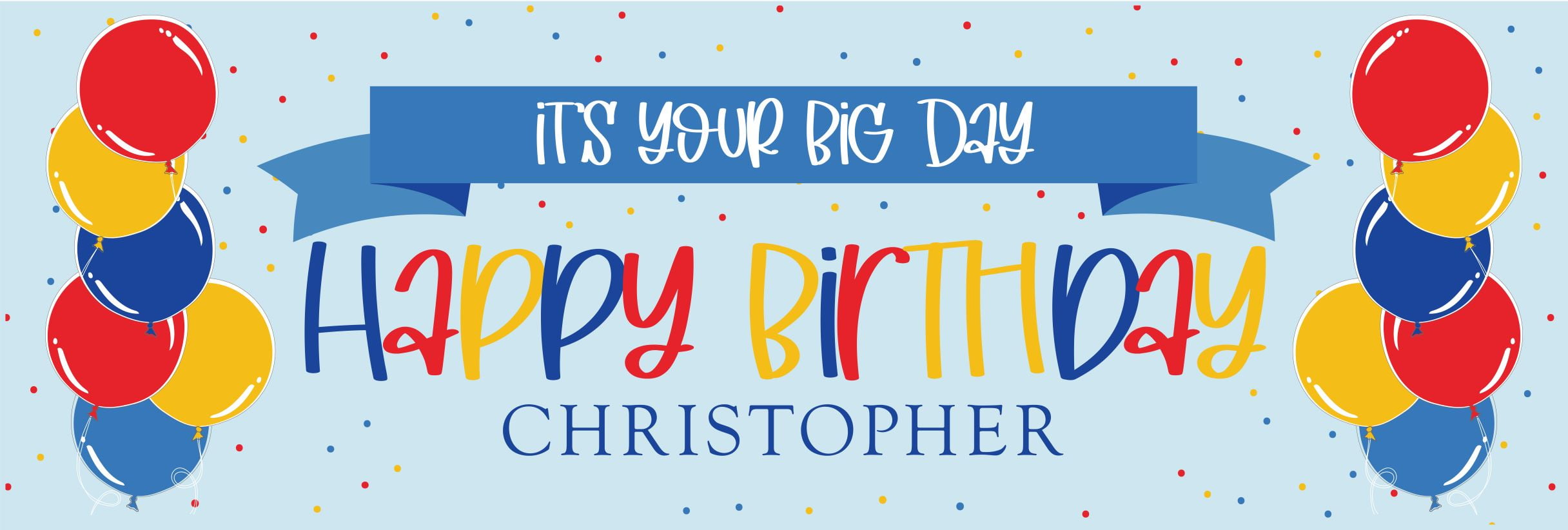 Gartner Studios Personalized Primary Birthday Banner 72x24 Kids Party ...