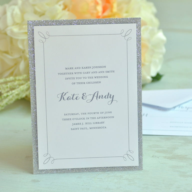 Silver Elegant Wedding Invitations