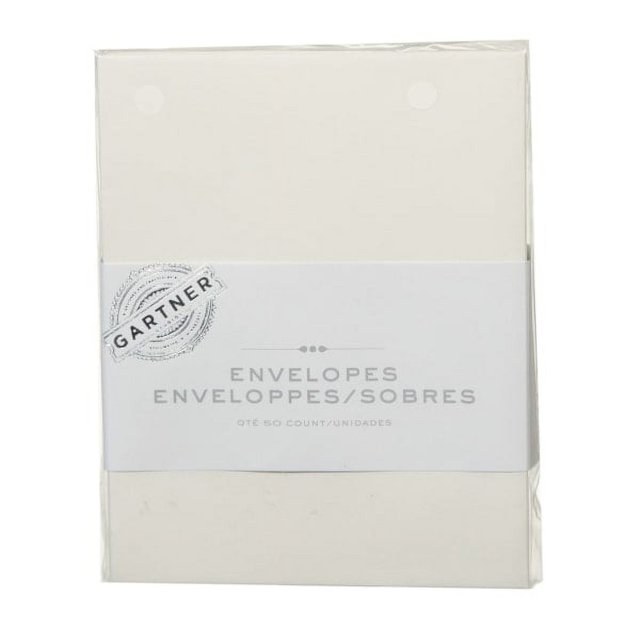 Gartner Studios® Envelopes, 4 3/8" x 5 3/4", Ivory, Pack Of 50 - Walmart.com