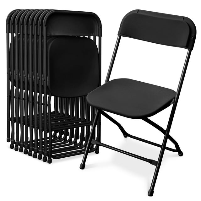 Gartooo 10 Pack Folding Plastic Chairs Set, Portable Commercial Chair ...