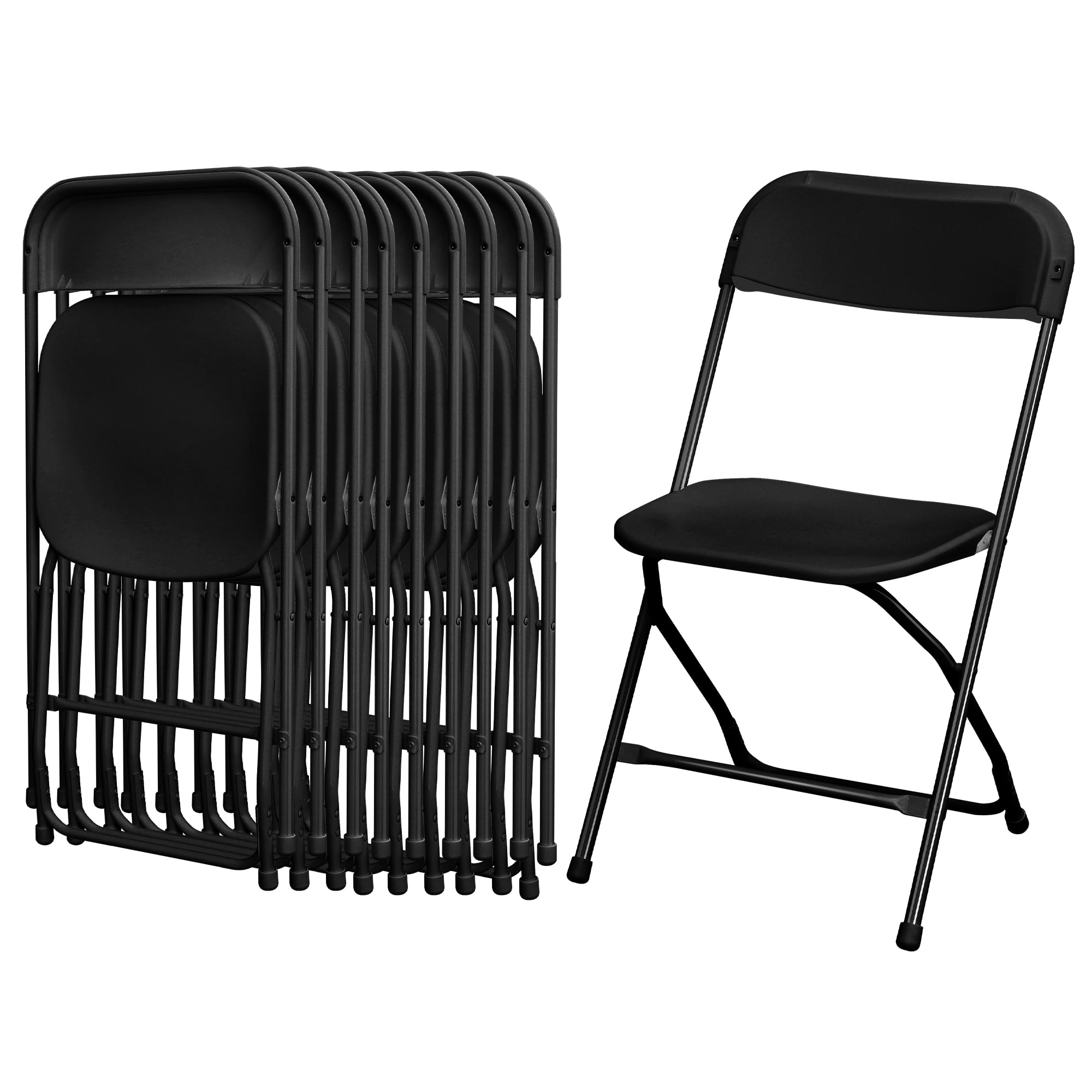 Gartooo 10 Pack Folding Plastic Chairs Set, Portable Commercial Chair ...