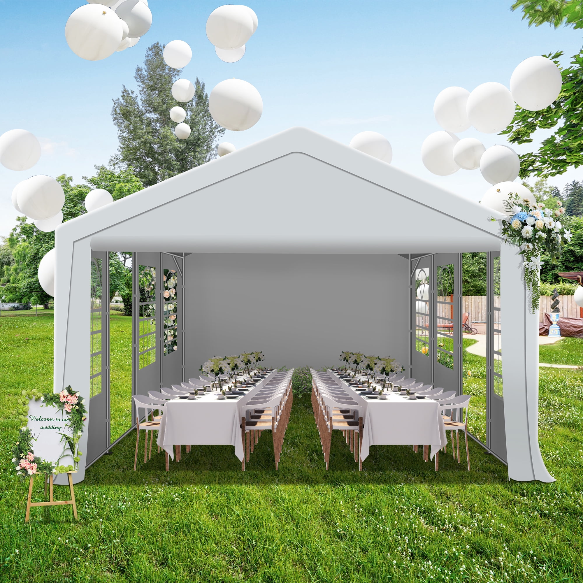 Gartooo 20' x 30' Party Tent Heavy Duty, Wedding Tent with Removable ...