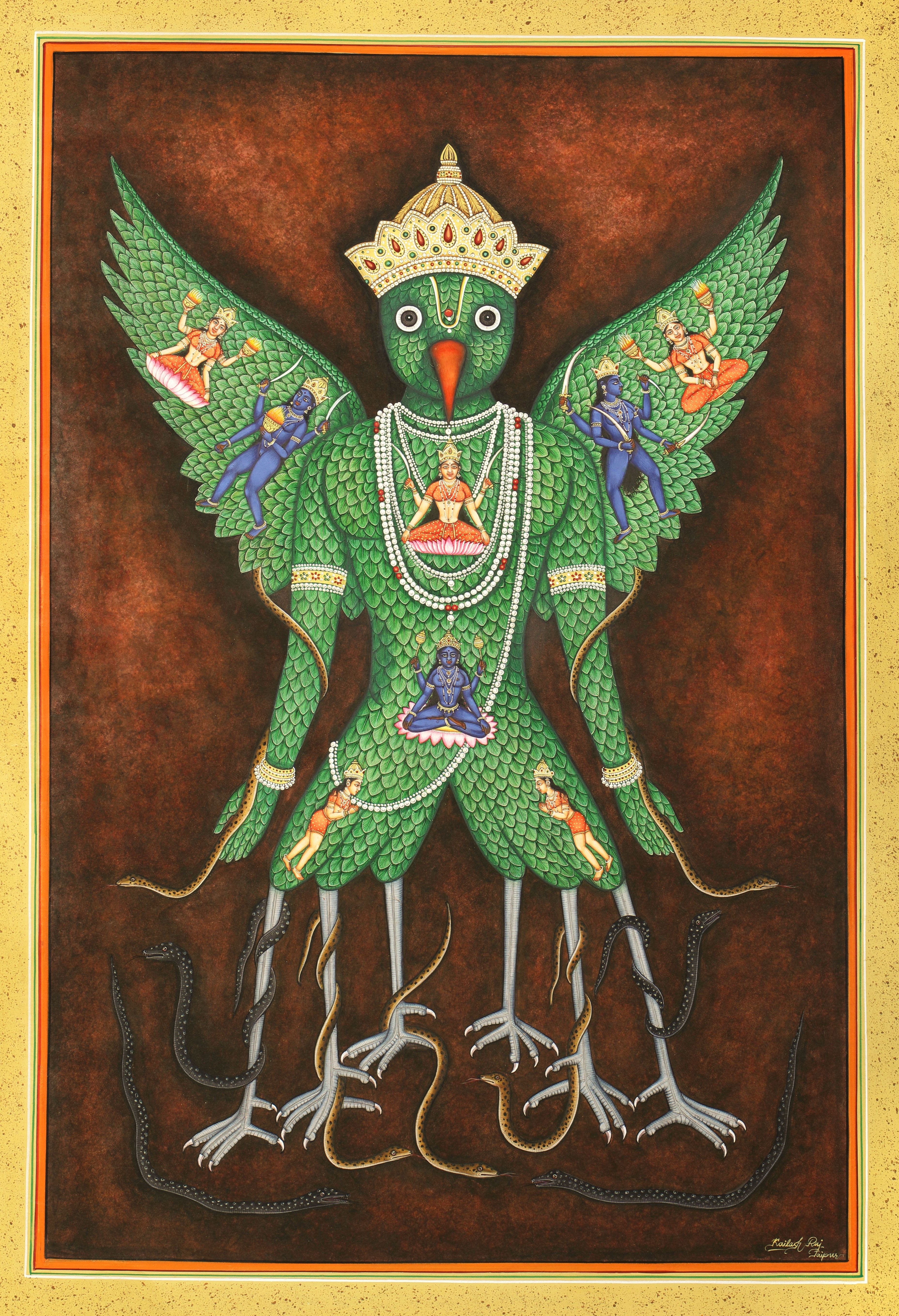 Garuda - The Supreme - Water Color Painting on Paper - Artist: Kailash ...