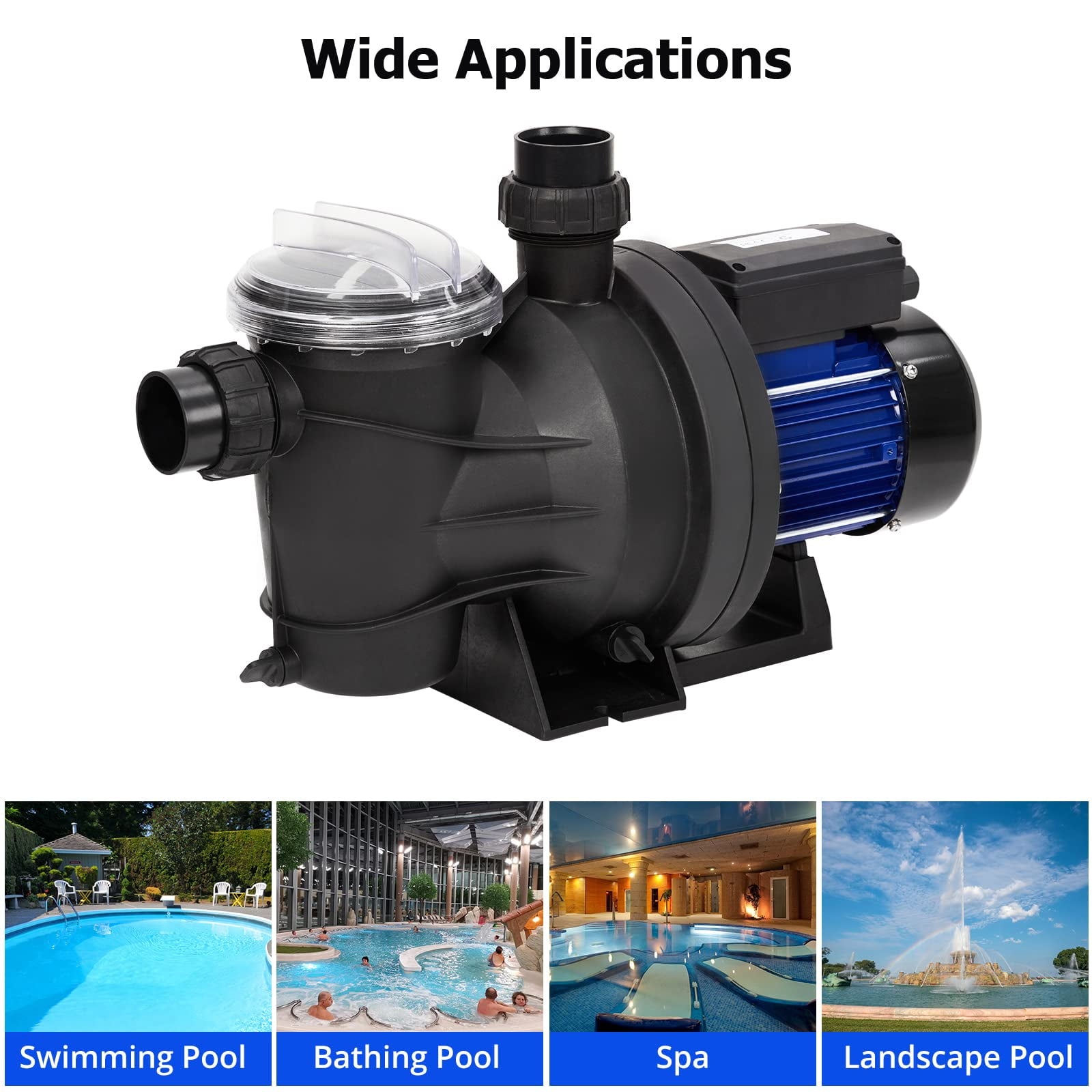 Garvee 1.6HP Pool Pump for Above Ground & Inground Pools with Filter ...