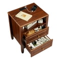 Garvee 1-Pack Modern Nightstand with Charging Station, 2 Drawer Bedside ...