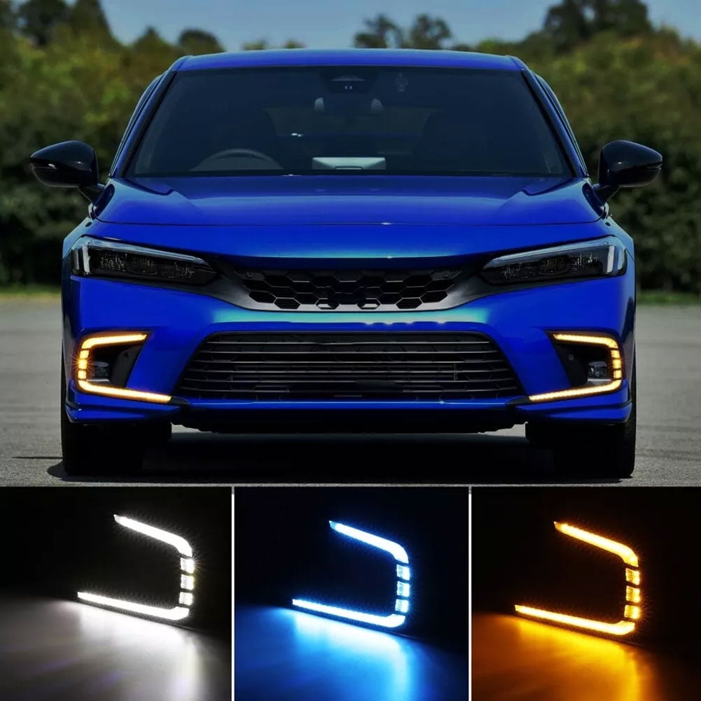 Garvee 1 Pair Car LED Daytime Running Lights DRL Compatible For 2022-2023 Civic Front Bumper ...
