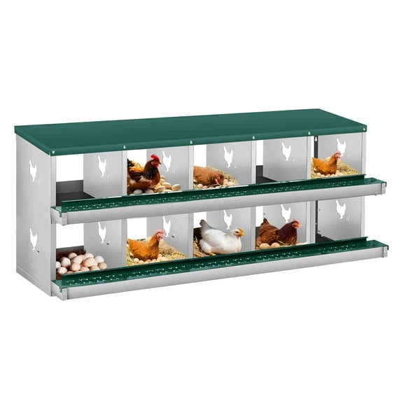 Garvee 10 Compartments Chicken Nesting Boxes without Legs, Roll-Out Egg ...