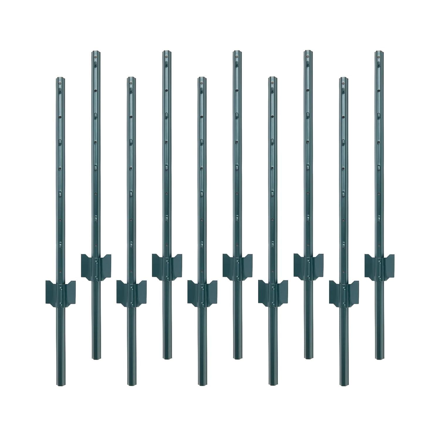 Garvee 10 Packs Fence Post, 4 Feet Garden Fence Stakes with U-Channel ...