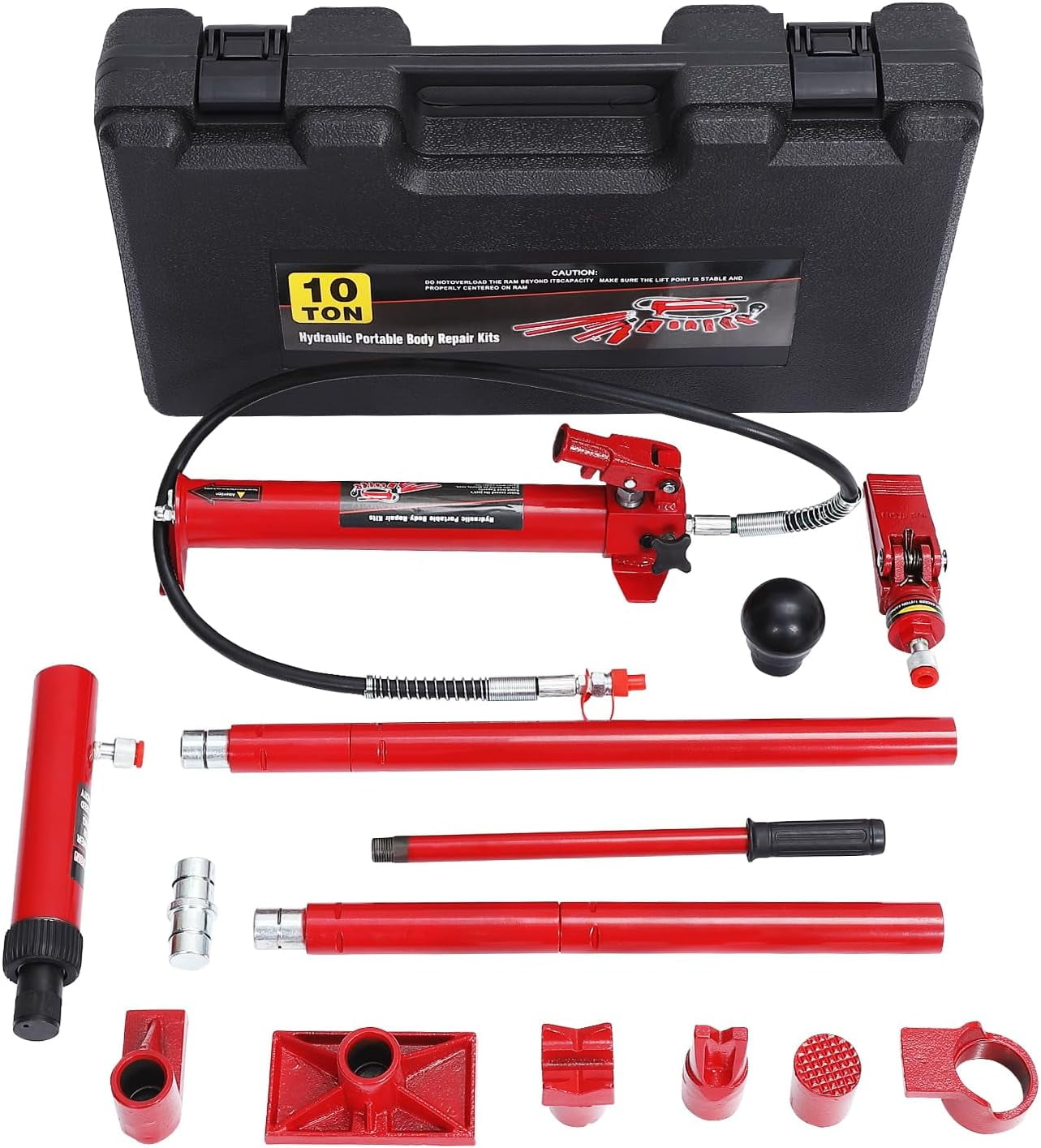 Garvee 10 Ton Portable Hydraulic Jack Kit, with Storage Case, Red ...