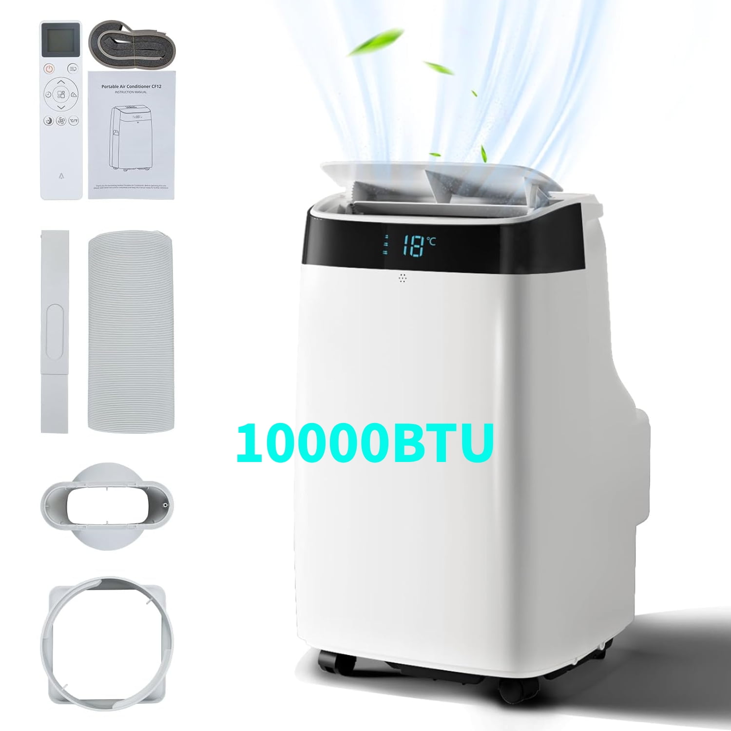 Garvee 10000BTU Portable Air Conditioner with Remote Control, 3-in-1 ...