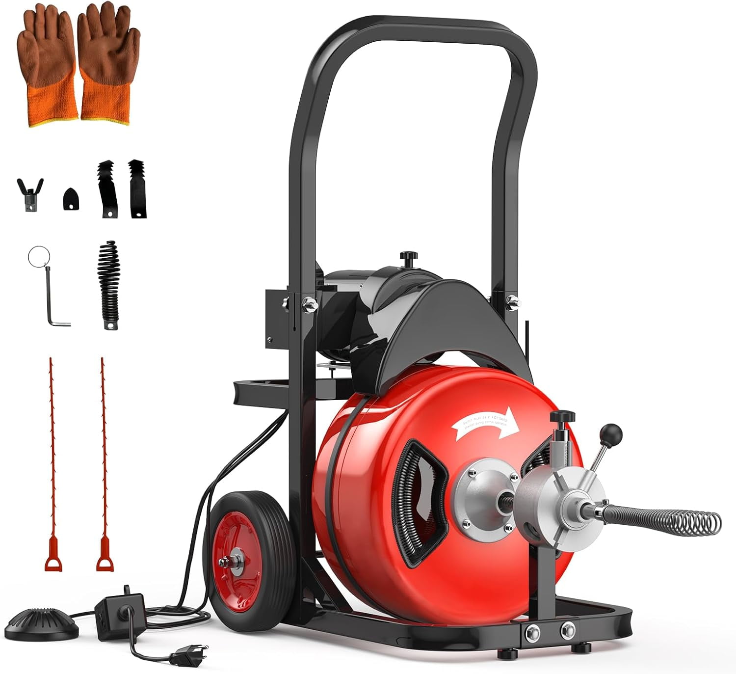 Garvee 100FT x 3/4 Inch Electric Drain Cleaning Machine–450W Auto-Feed ...