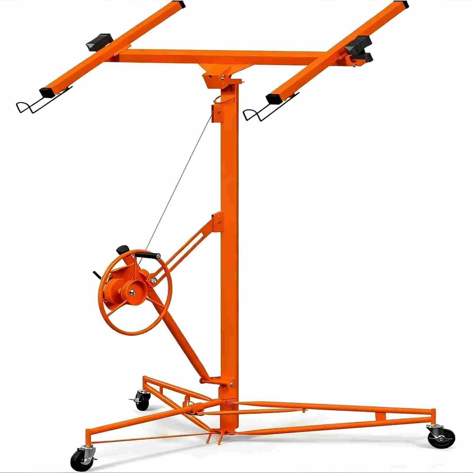 Garvee 11 Ft Drywall Lift, 150 lb Panel Hoist, 360° Rotate/60° Tilt, Lockable Wheels, Sheetrock ...