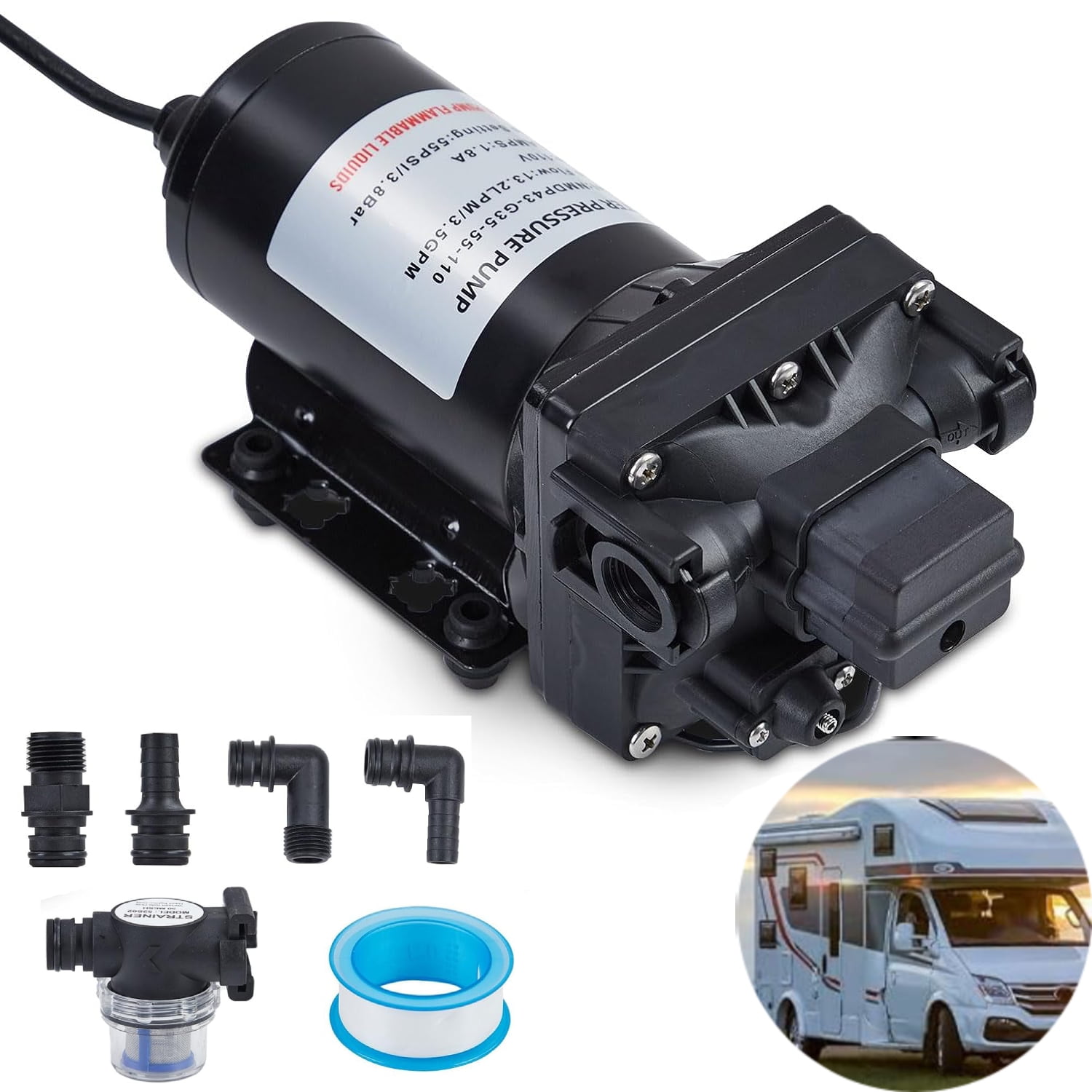 Garvee 110V Water Diaphragm Pump, 3.5GPM Self Priming Sprayer Pump with ...