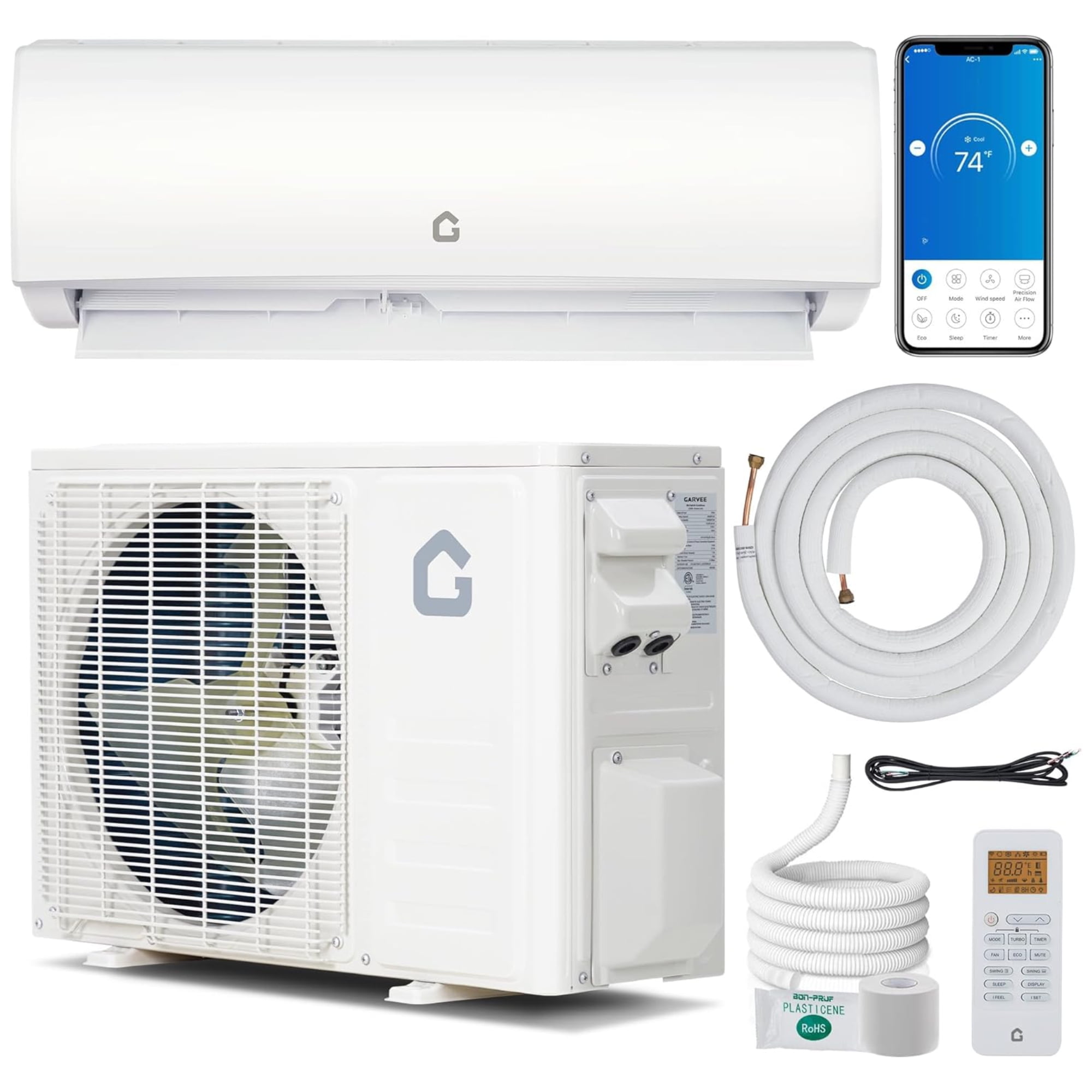 Garvee 12000 BTU Mini Split Air Conditioner and Heat, Mini AC Unit with ...