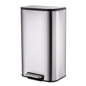 Home Zone Living Dual Trash Can, 8 Gallon, Open Top, Stainless Steel ...