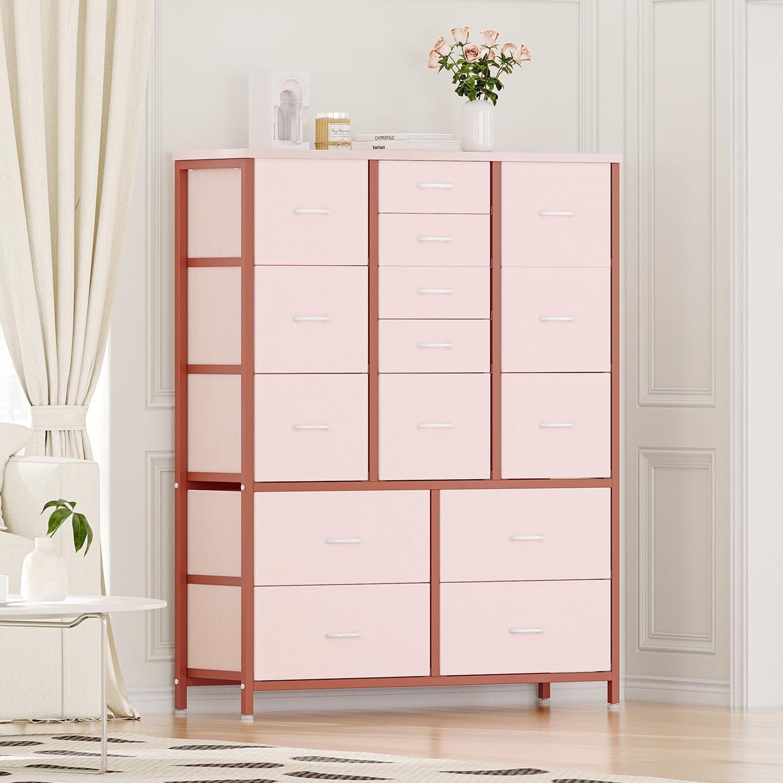 Garvee 15 Drawers Dresser for Bedroom Tall Chest of Drawers, Metal ...