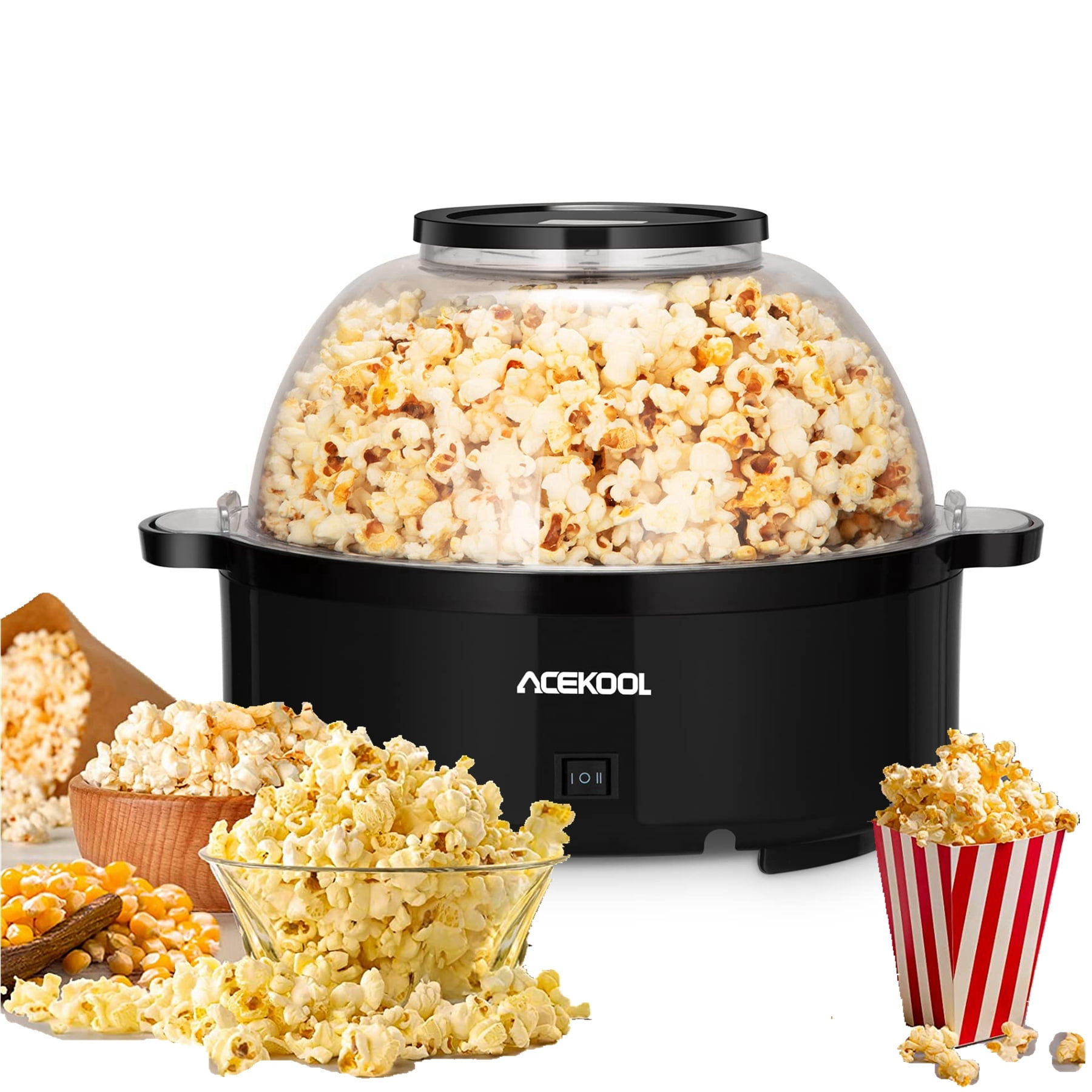 Garvee 16-Cup Stirring Popcorn Popper Machine with Nonstick Plate ...